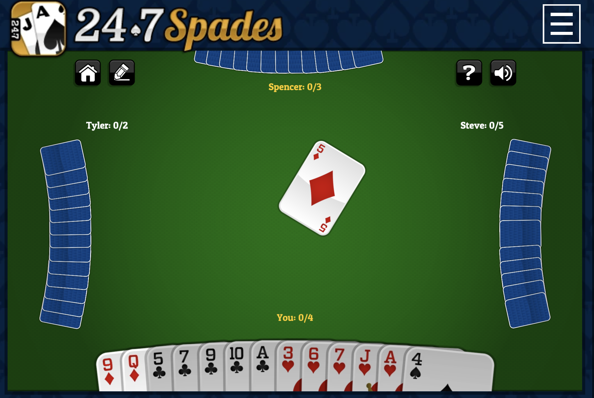 Spades 247 - Play Online Free Spades